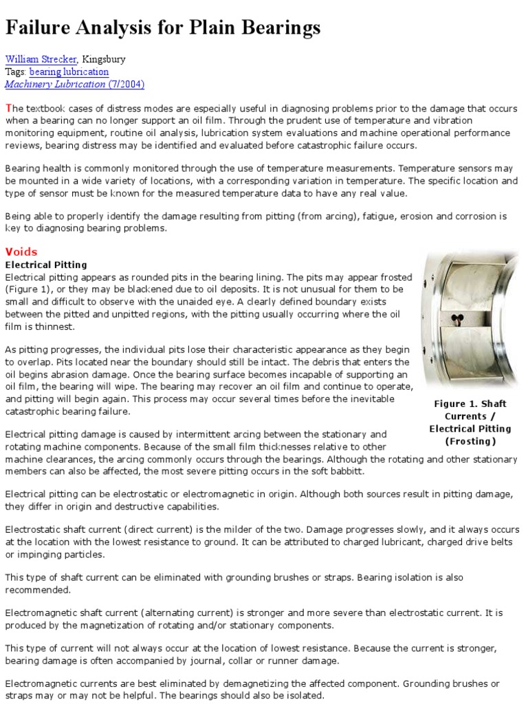 Failure Analysis For Plain Bearings | PDF | Bearing (Mechanical ...