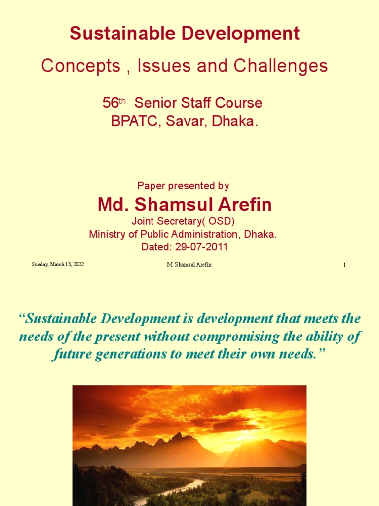 Sustainable Development Challenges Overview | PDF