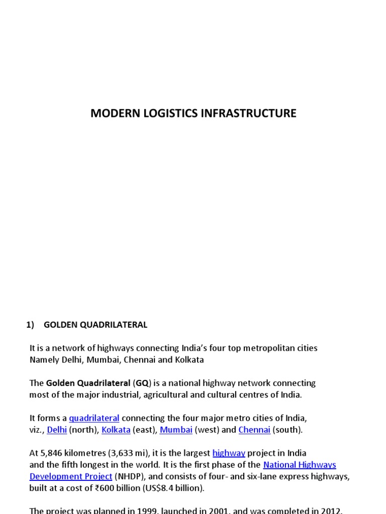 Modern Logistics Infrastructure | PDF