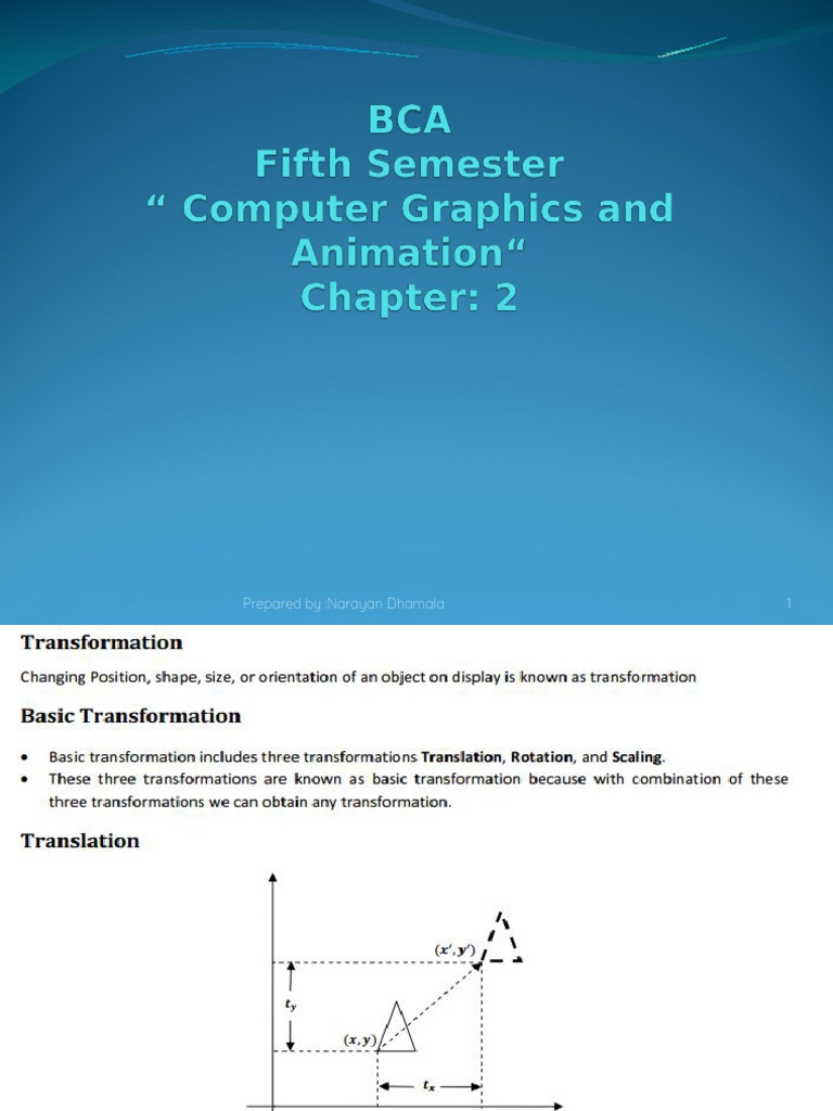 Unit 2 Two Dimensional - Three Dimensional Transformation | PDF
