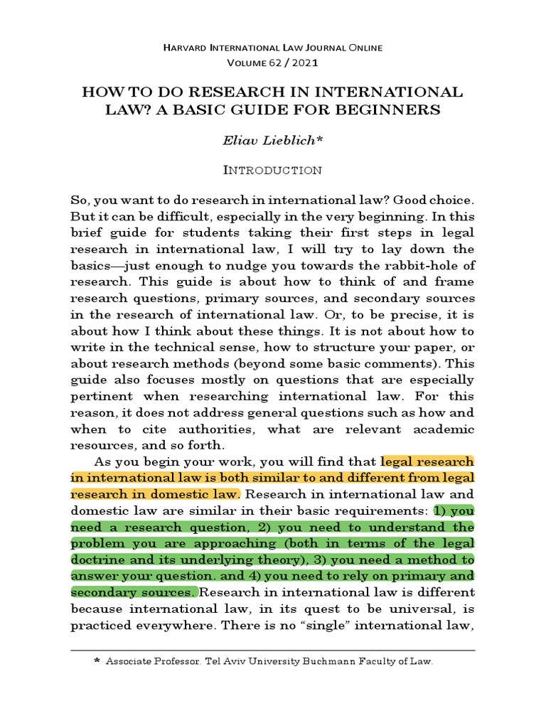 Beginner's Guide to International Law Research | PDF | Treaty ...