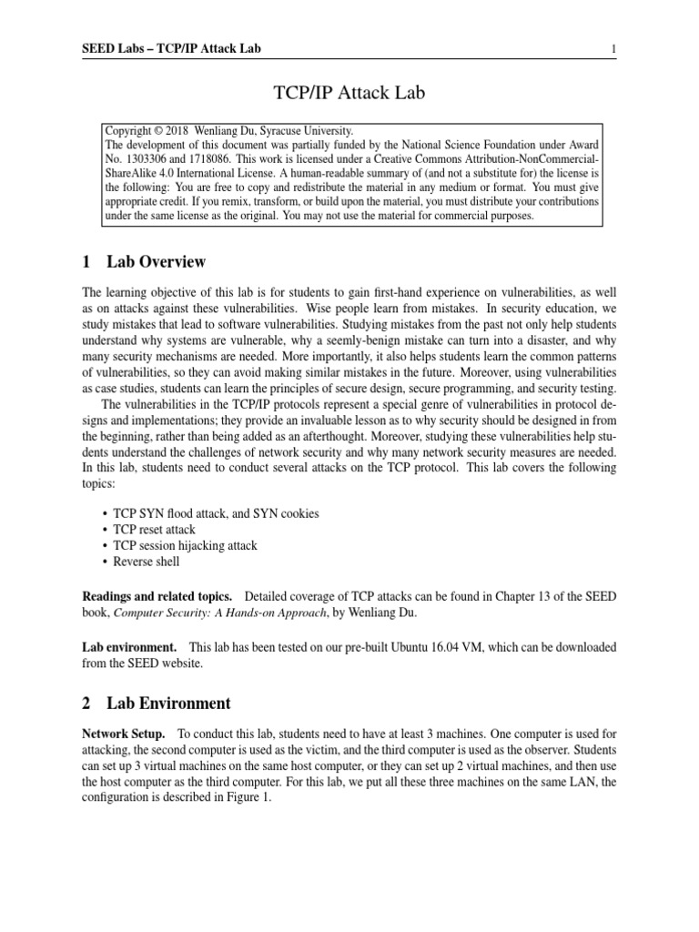TCP Attacks | PDF | Transmission Control Protocol | Port (Computer ...