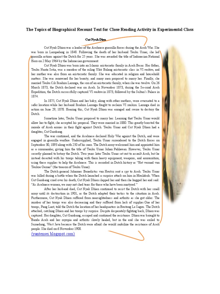 The Topics of Biographical Recount Text | PDF