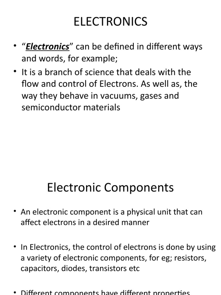 Introduction To Electronics | PDF