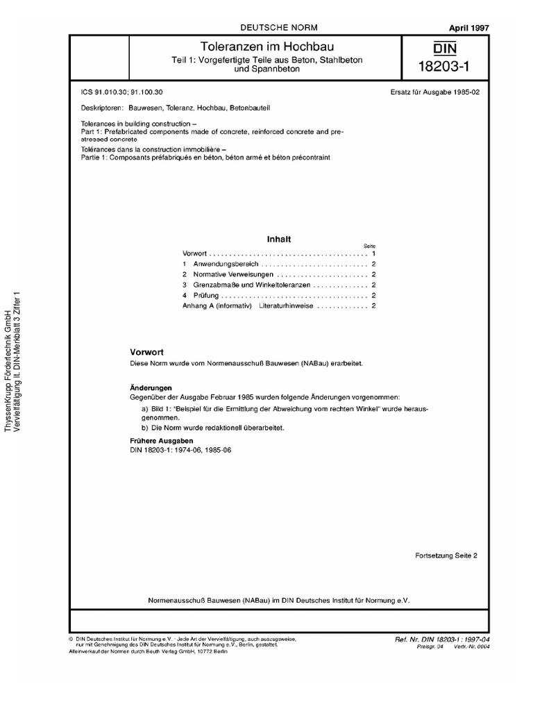 Din 18203-1 | PDF