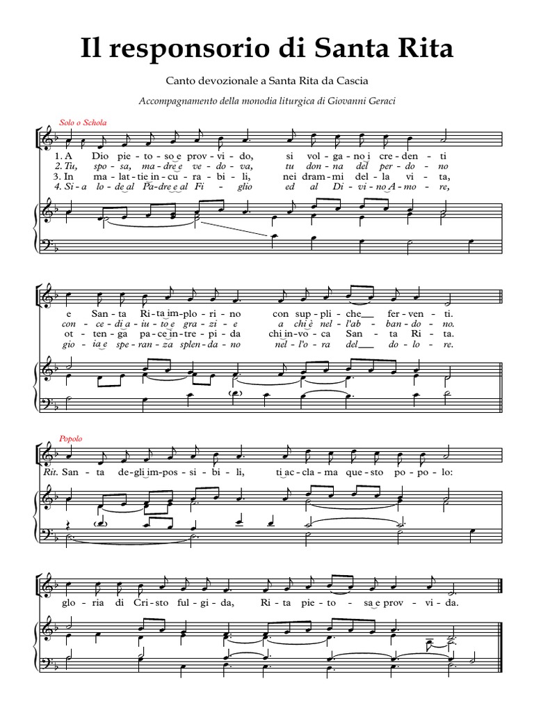 Il Responsorio Di Santa Rita | PDF