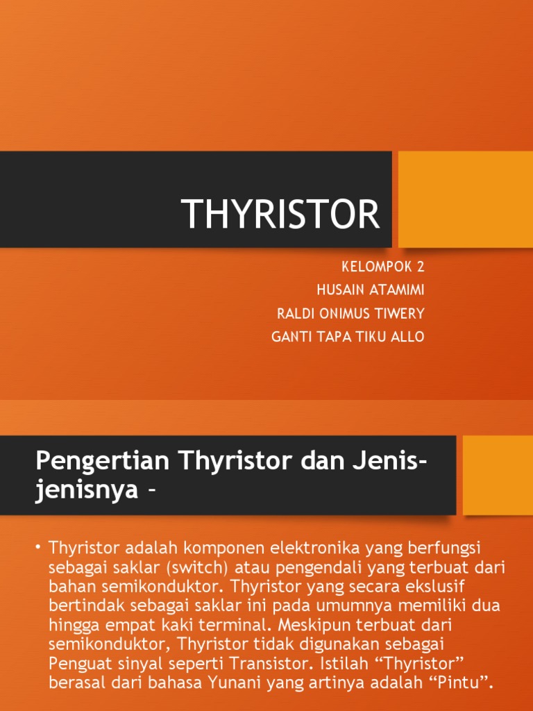 Presentasi Thyristor | PDF | Teknologi & Rekayasa