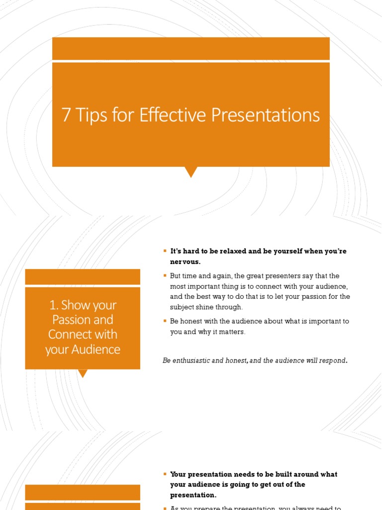 7 Tips For Effective Presentations | PDF