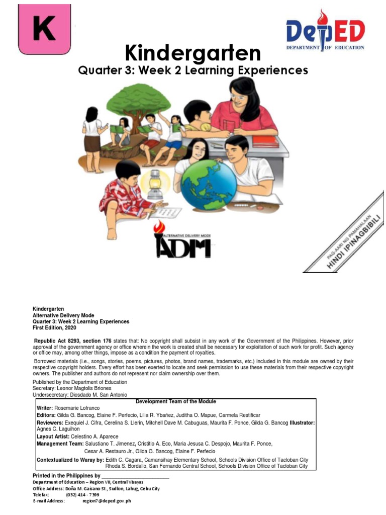 Kindergarten q3 Week-2 Contextualized Module Refined (1) | PDF