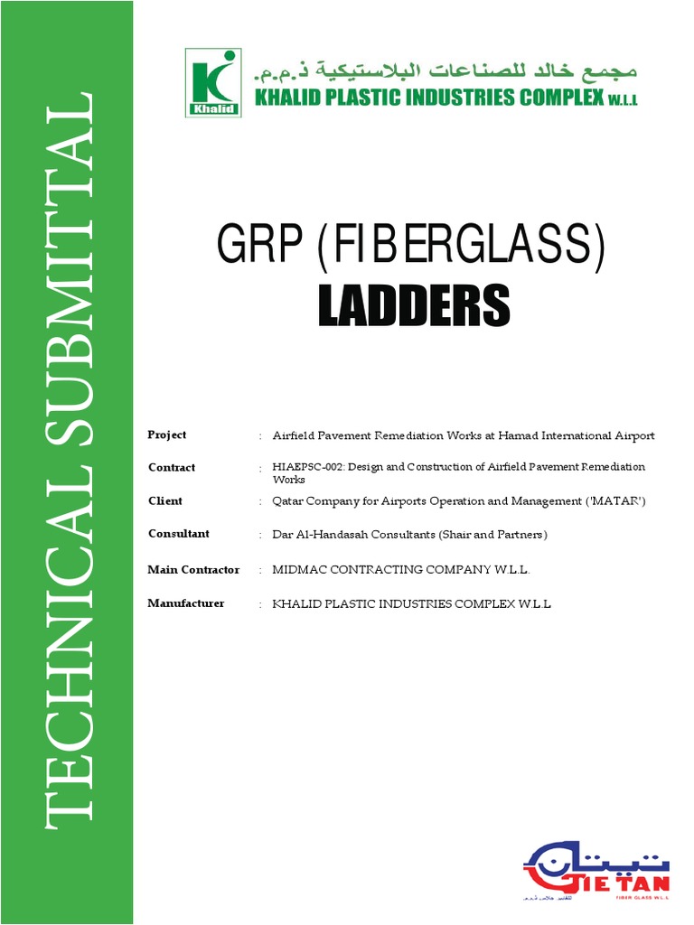Kpic - Material Submittal GRP Ladder | PDF | Fiberglass | Materials