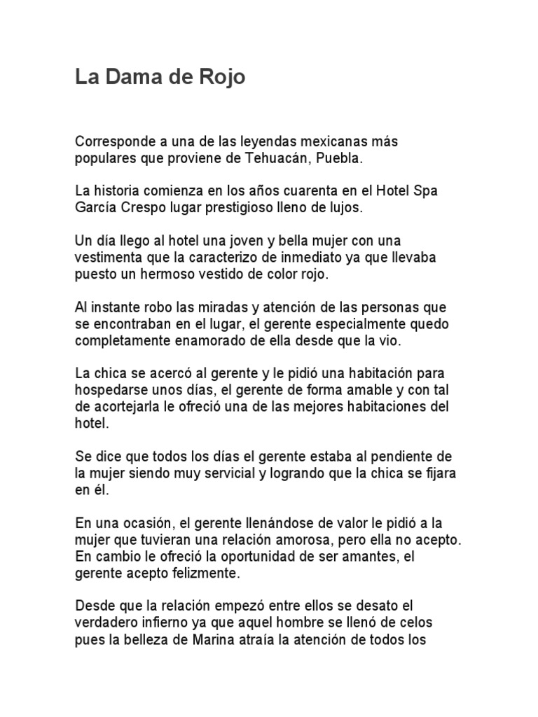 La Dama de Rojo | PDF