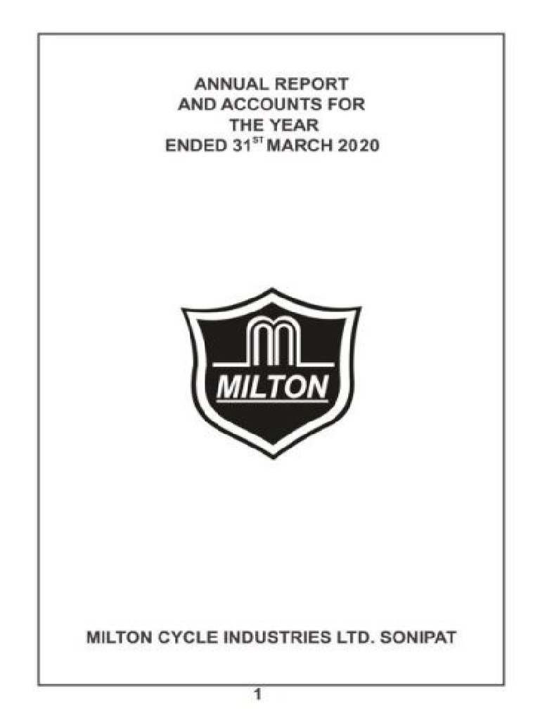 Milton Cycles Balance Sheet 19 20 | PDF