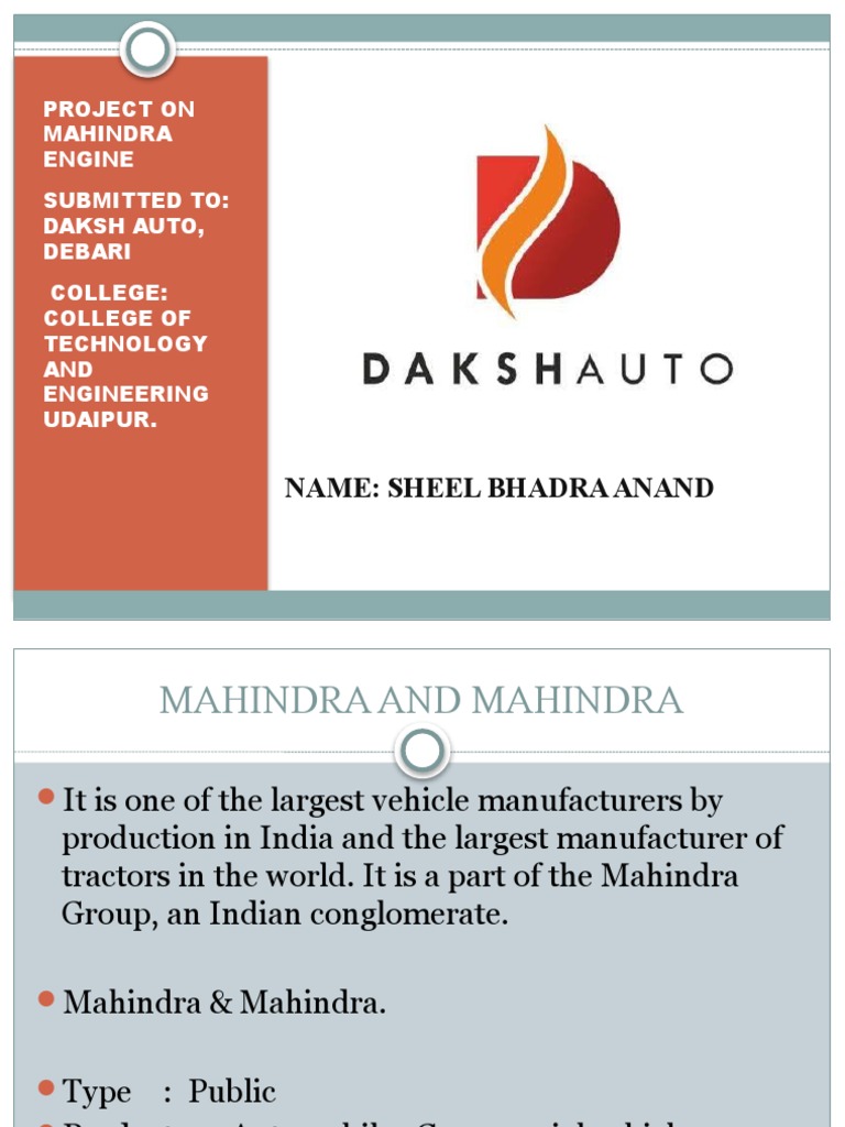 Mahindra Project | PDF | Engines | Truck