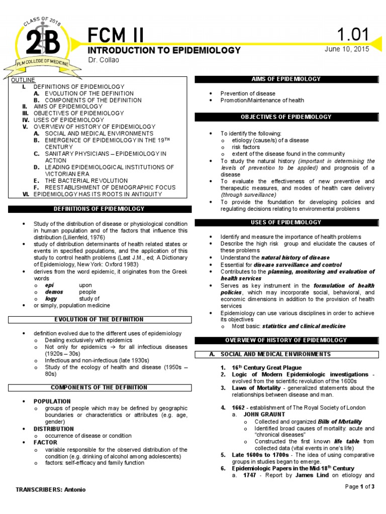 1.01 Introduction To Epidemiology | PDF | Epidemiology | Public Health