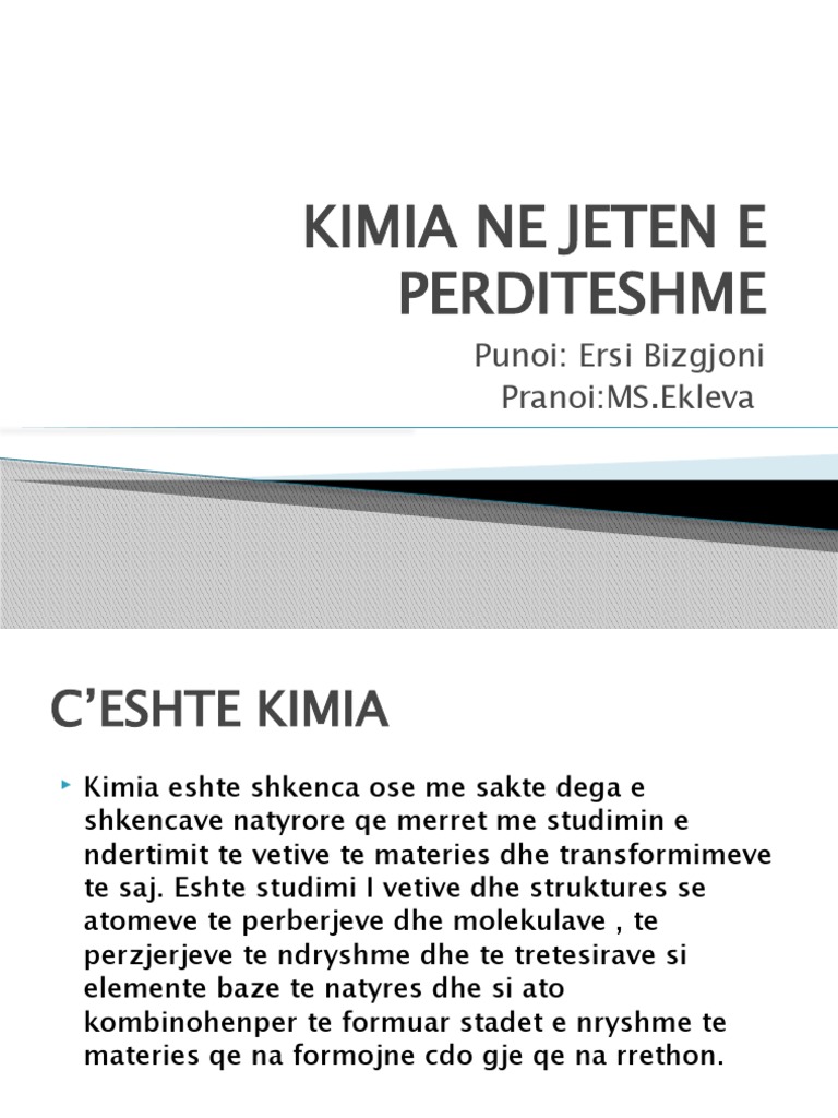 Kimia Ne Jeten e Perditeshme | PDF