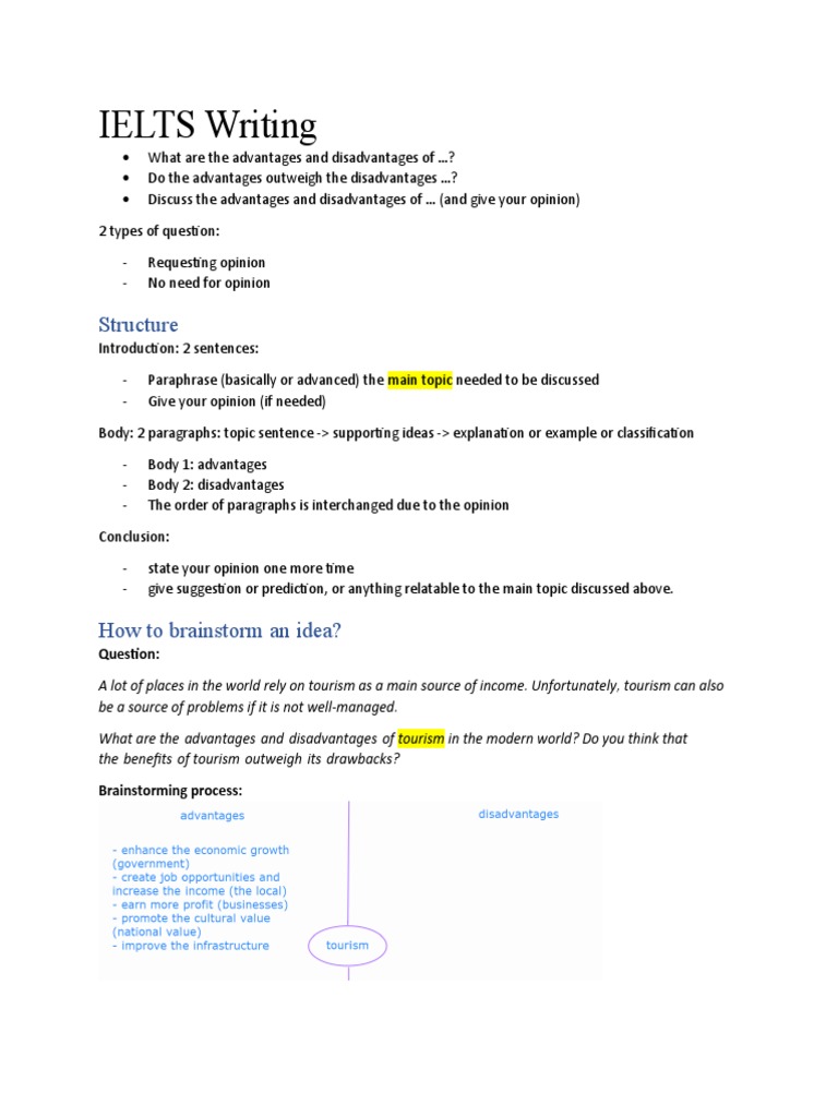 IELTS Writing: Pros and Cons Analysis | PDF