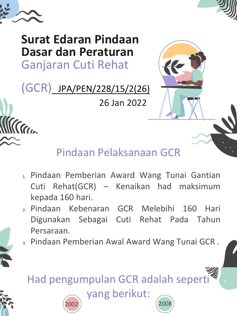 Surat Edaran Pindaan Dasar Dan Peraturan: Ganjaran Cuti Rehat (GCR) | PDF