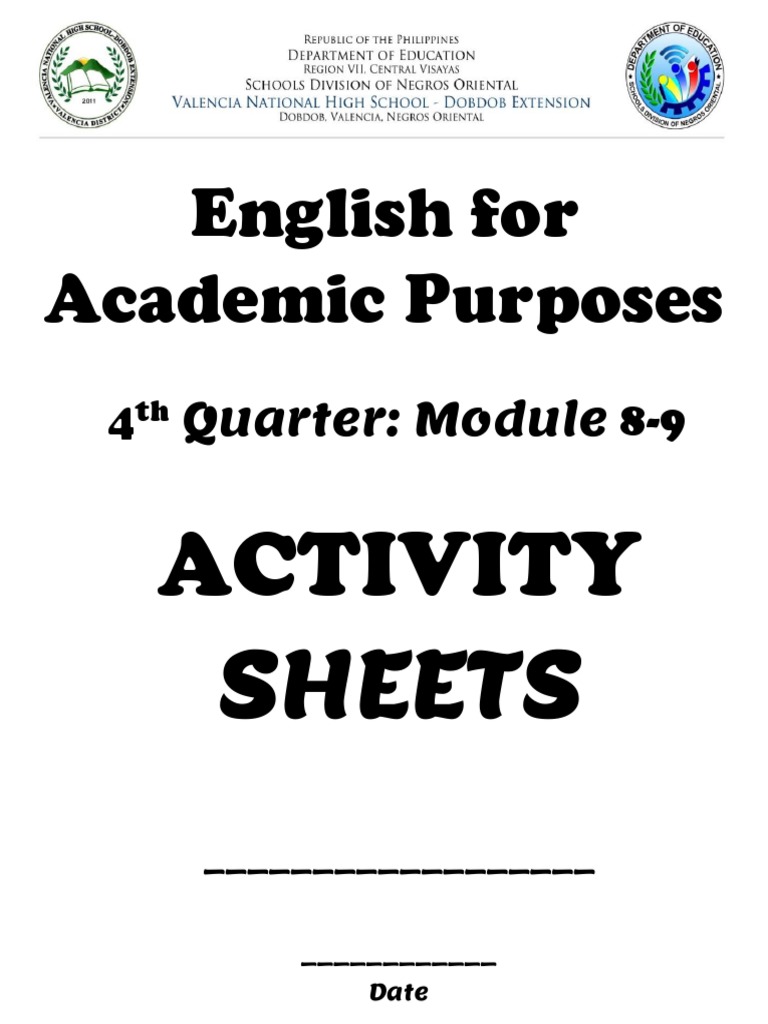 Eapp q4 1st Activity Sheets | PDF | Questionnaire | Survey Methodology
