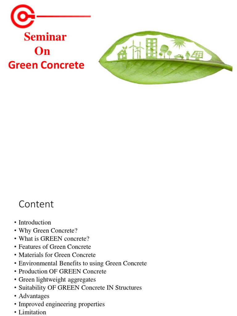 Green Concrete: Benefits and Applications | PDF | Concrete | Cement
