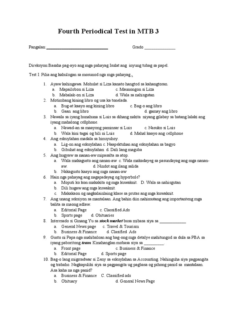 4th MTB Binisaya | PDF