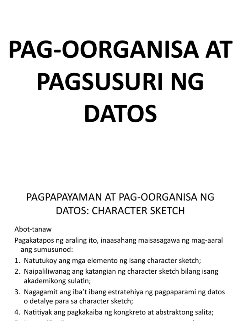 Pag-Oorganisa at Pagsusuri NG Datos | PDF
