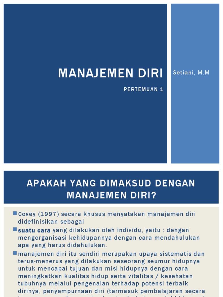 01 Manajemen Diri - Konsep Diri | PDF