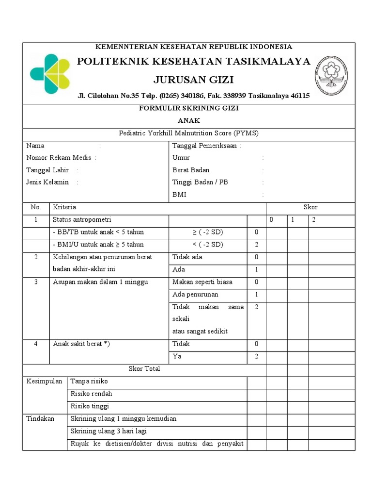 Form Skrining Pyms | PDF