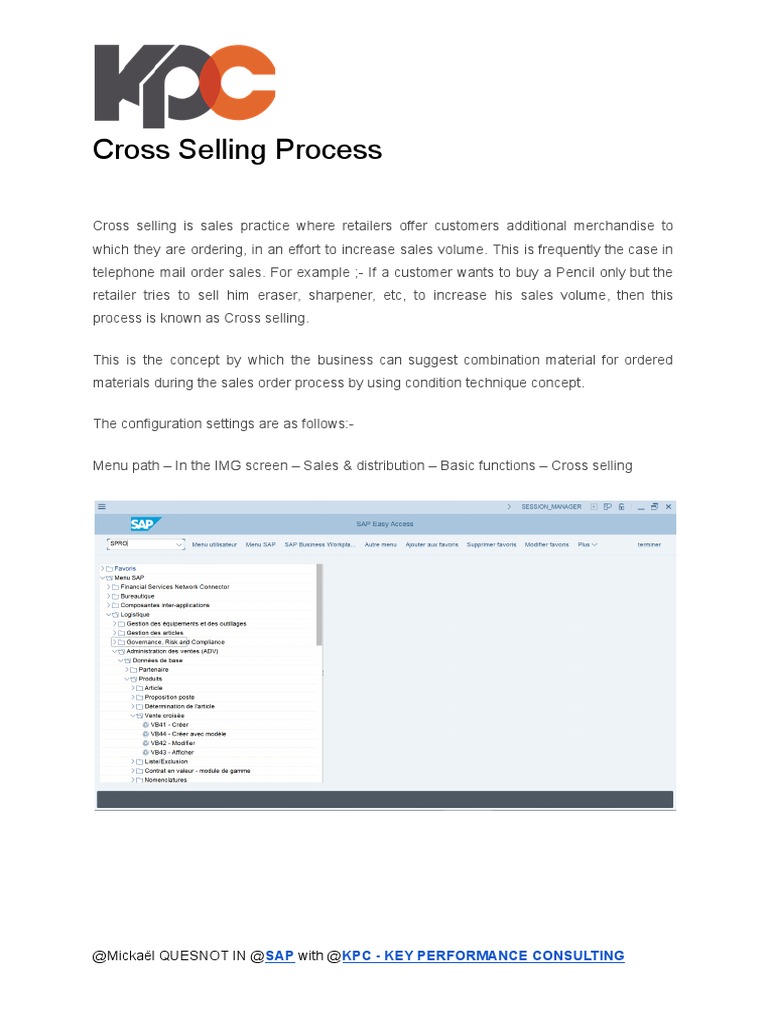 Cross Selling Process in SAP | PDF | Sales | Marketing