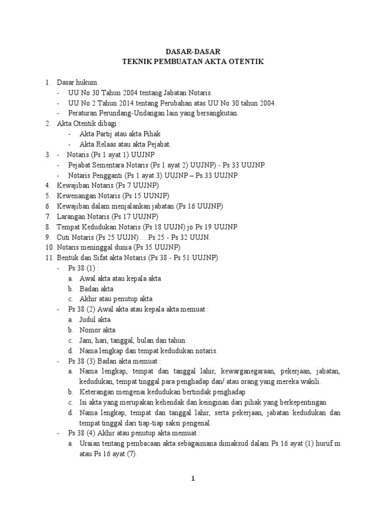 Dasar Dasar Teknik Pembuatan Akta Otentik Pdf