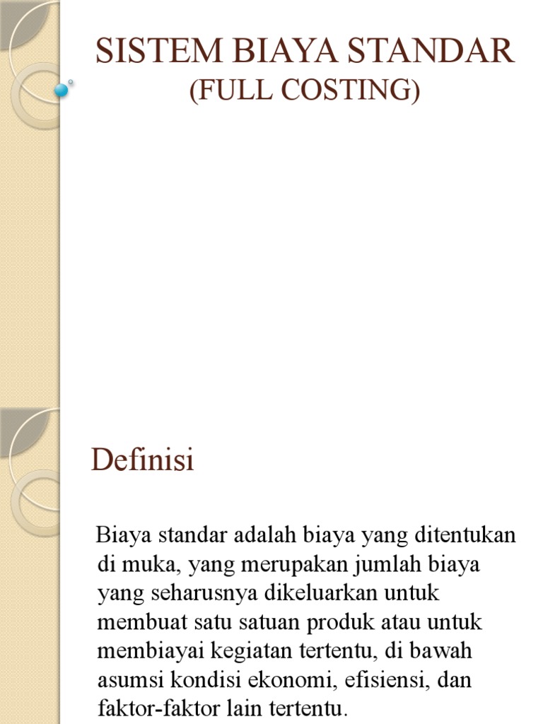 Sistem Biaya Standar dan Analisis Selisih | PDF