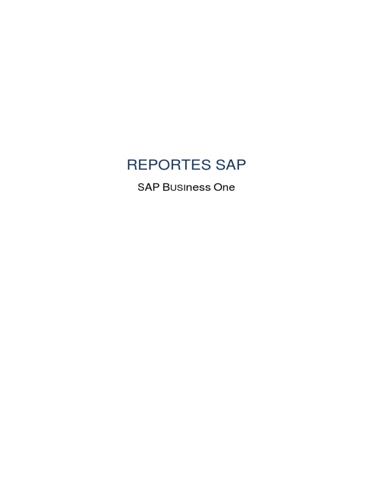 Reportes Sap Business One (100322) | PDF | Contabilidad | Business