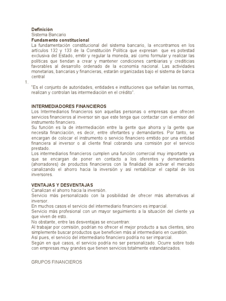 Sistema Bancario | PDF | Economias | Servicios financieros