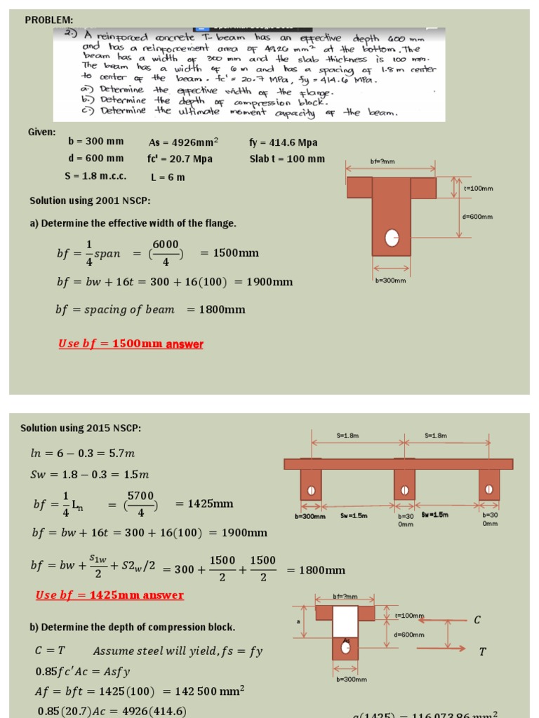 Effective Flange Width Calculation | PDF | Materials | Applied And ...
