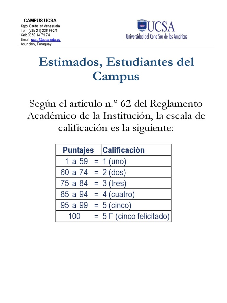 Escala de Calificaciones | PDF
