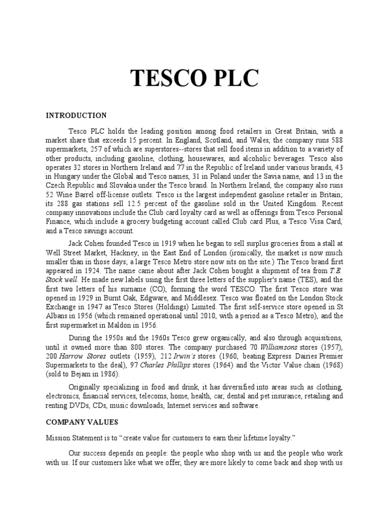 Tesco PLC: Stock Well. He Made New Labels Using The First Three Letters ...