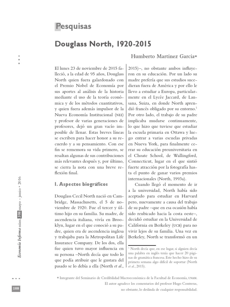 Legado de Douglass North en Economía | PDF | Science