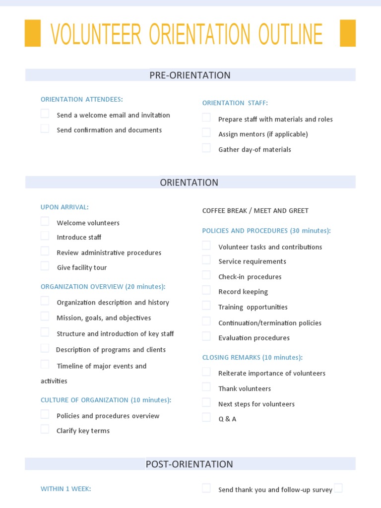 Volunteer Orientation Outline (Download) | PDF | Career & Growth