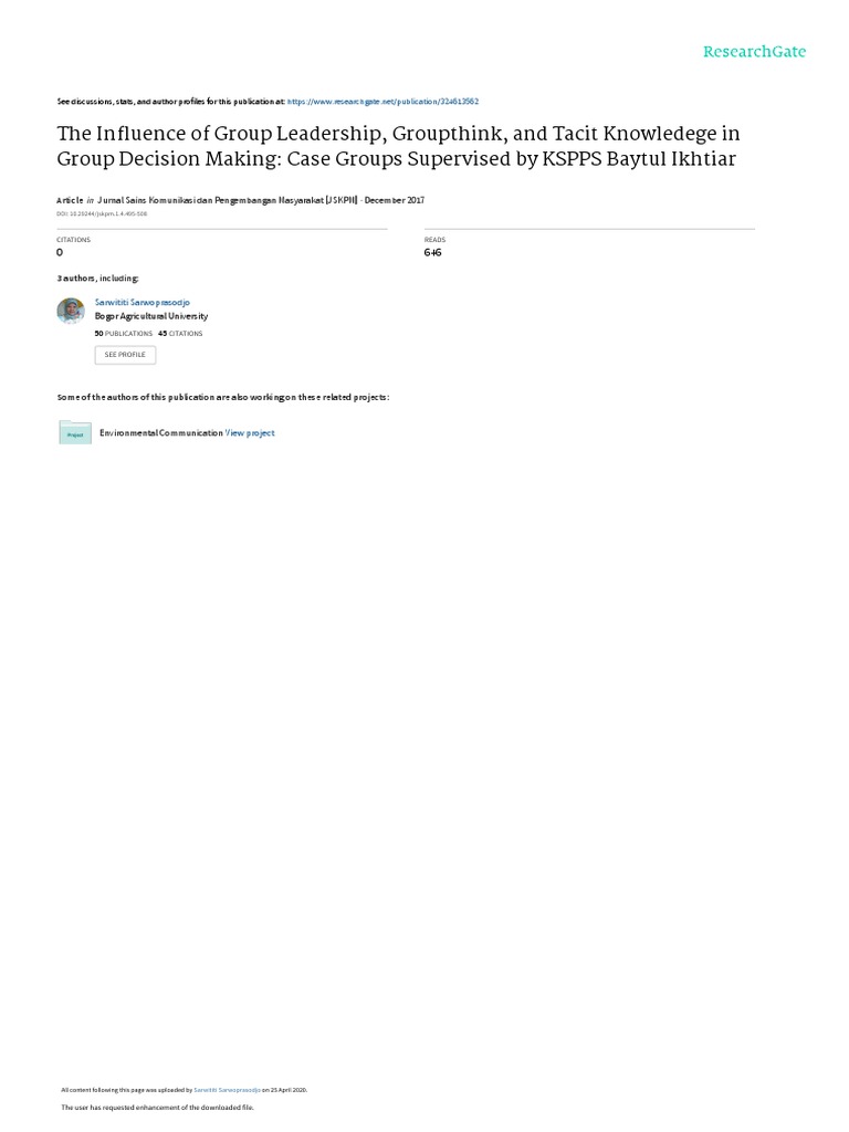 The Influence of Group Leadership Groupthink and T | PDF ...