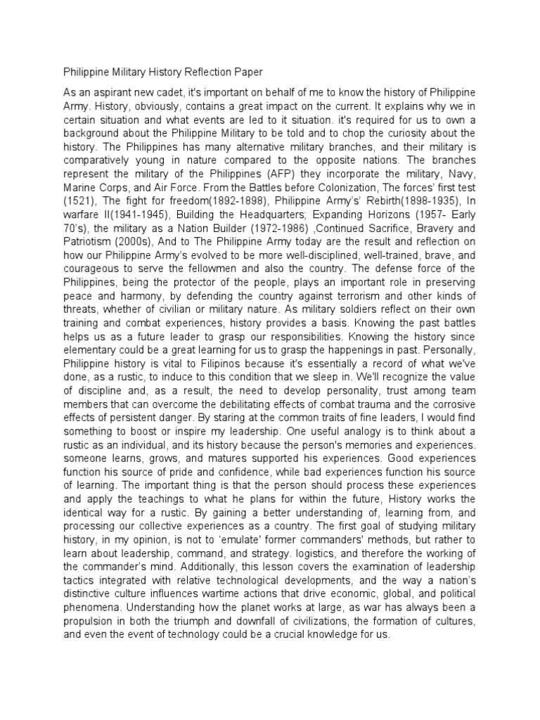Reflection on Philippine Military History | PDF | Leadership | Experience