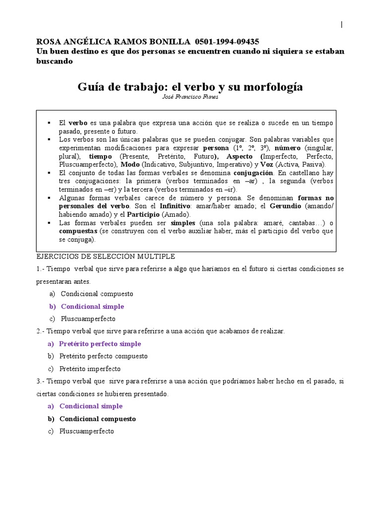 Ejercicios sobre Tiempos Verbales en Español | PDF | Verbo | Odin