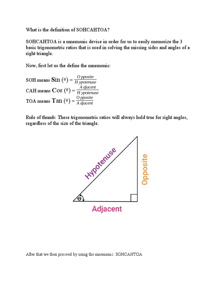 SOHCAHTOA | PDF | Sine | Triangle