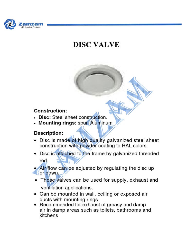 Disc Valve Final2 | Download Free PDF | Valve | Duct (Flow)