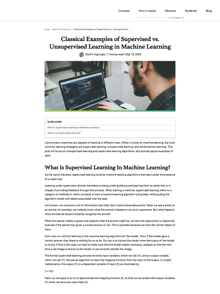 Supervised vs. Unsupervised Learning in Machine Learning - Springboard ...