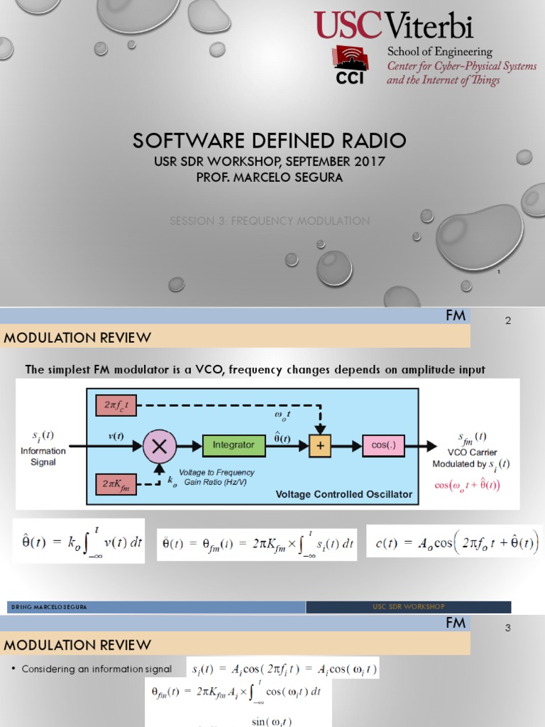 Software Defined Radio: Usr SDR Workshop, September 2017 Prof. Marcelo Segura | PDF | Frequency ...