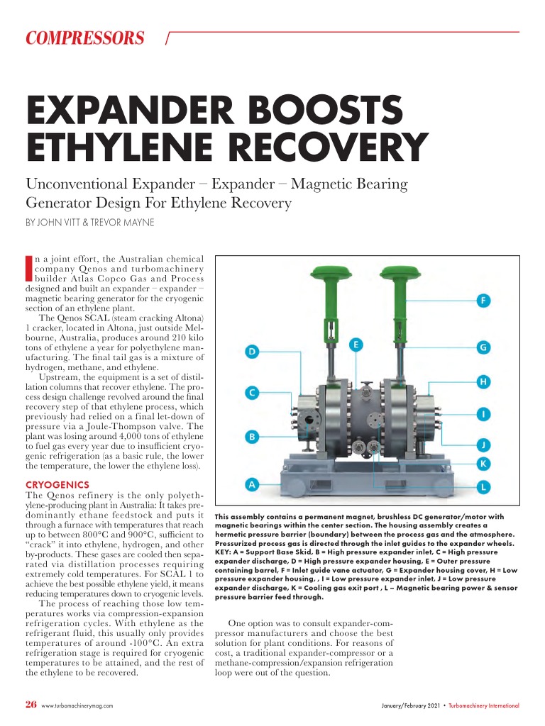 Expander Boosts Ethylene Recovery: Compressors | PDF | Refrigeration ...