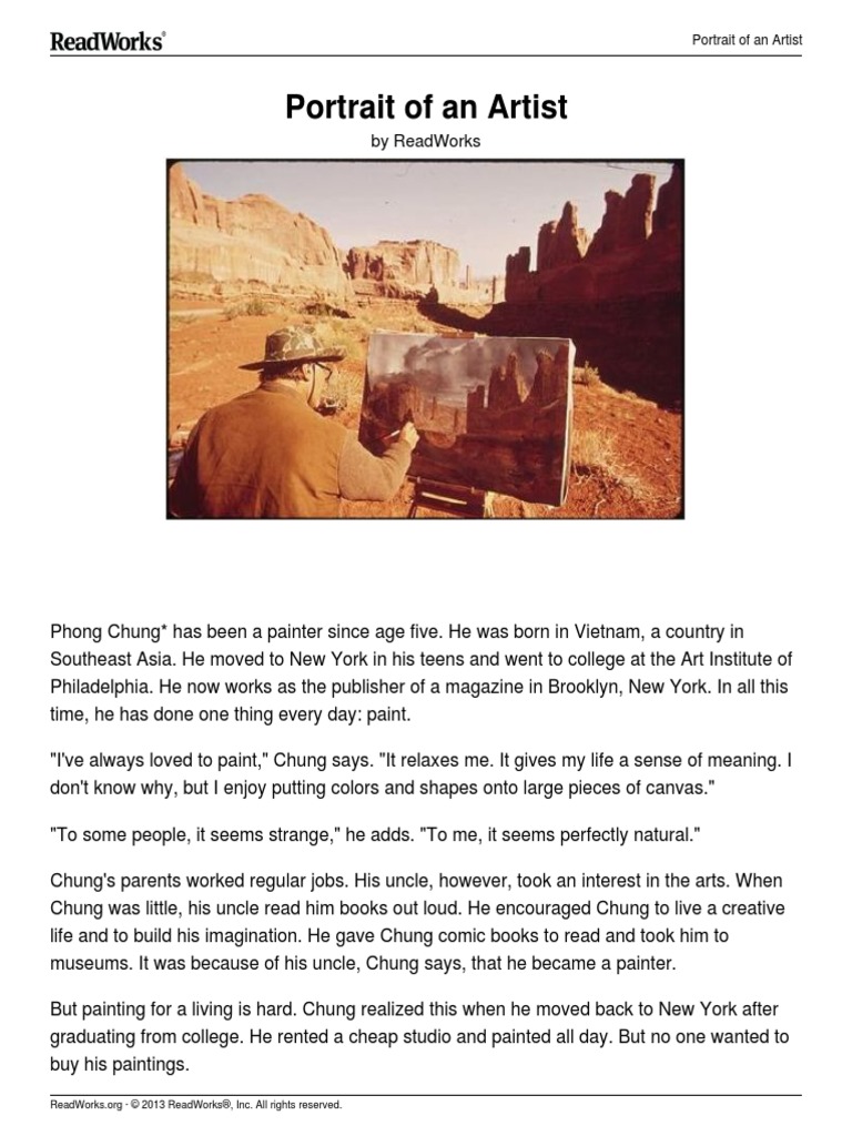 Portrait of An Artist: by Readworks | PDF | Sleep | Paintings
