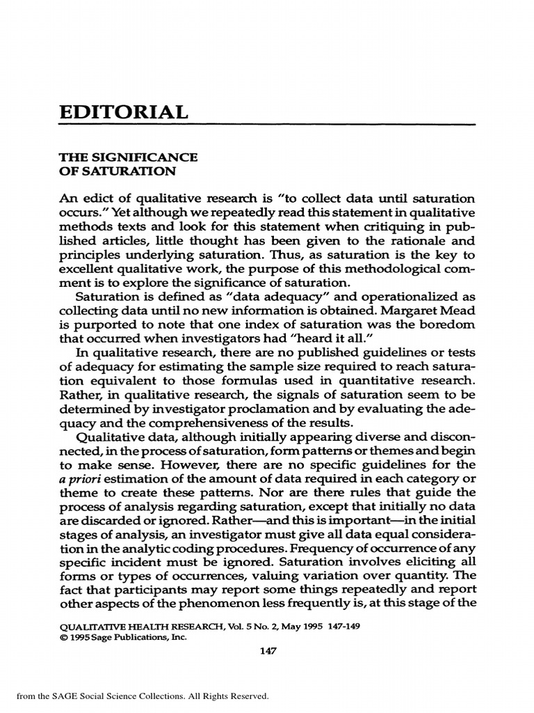 The Significance of Saturation | PDF