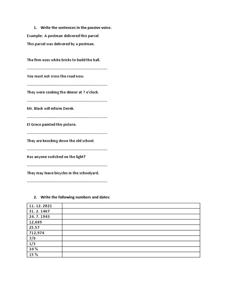 Short Pre-Intermediate Test | PDF