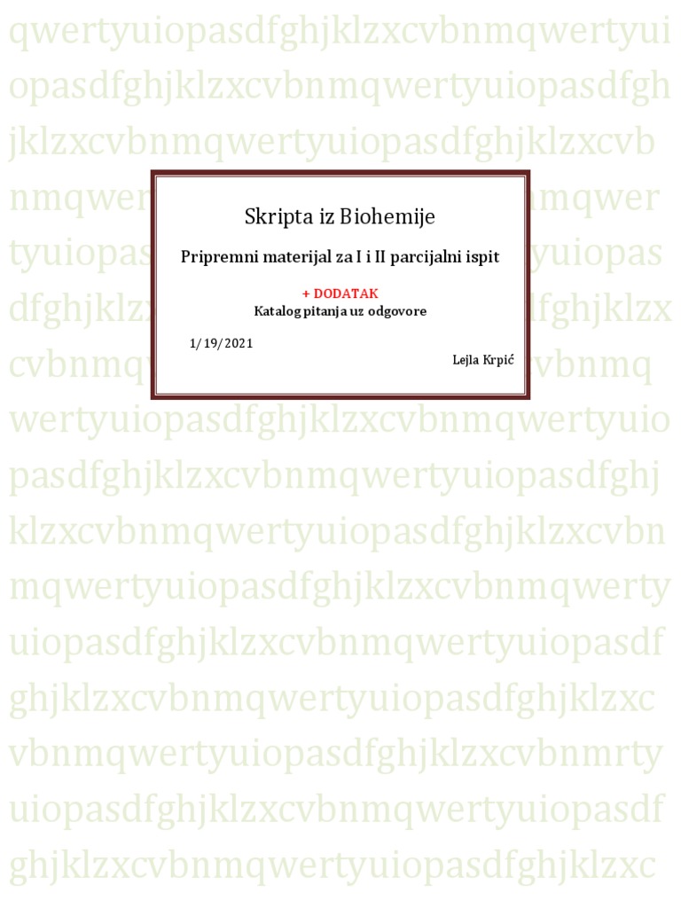 Skripta Iz Biohemije | PDF