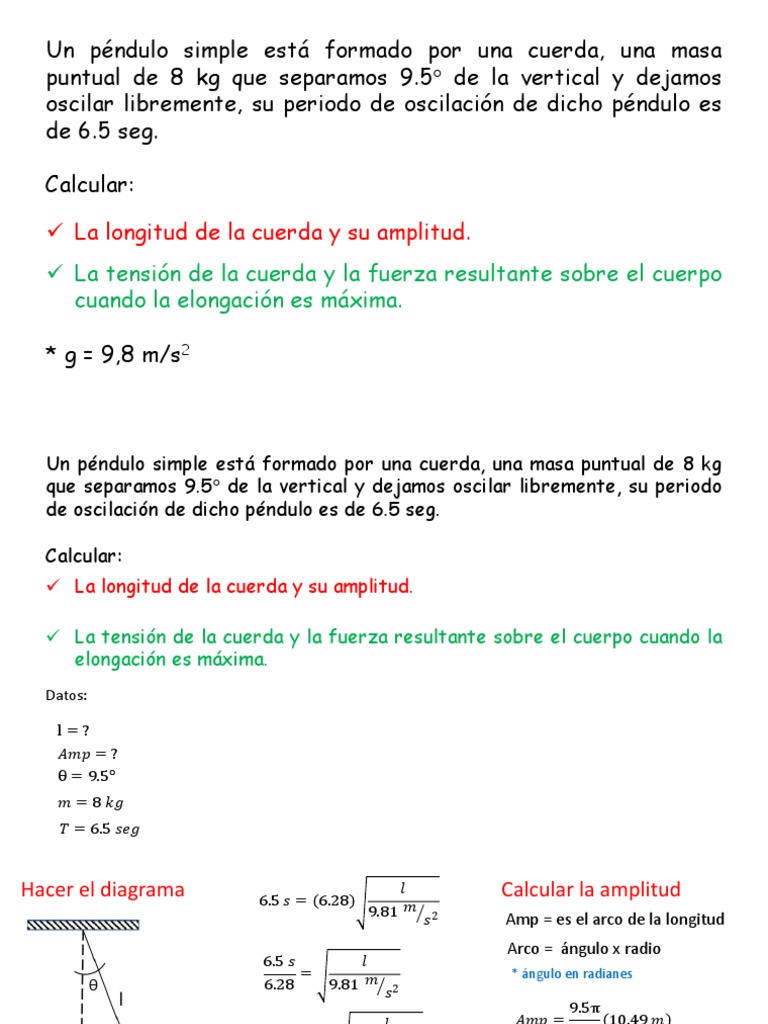 Ejercicio 5 Pendulo Libre | PDF | Oscilación | Geometría Elemental